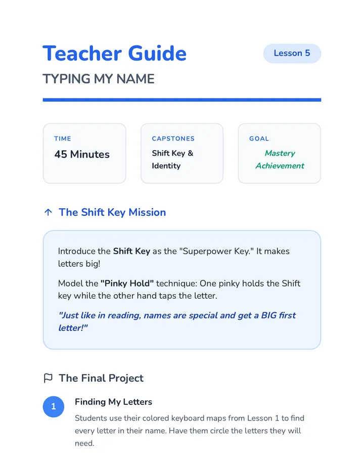 Typing My Name Teacher Guide • Material • Lenny.com