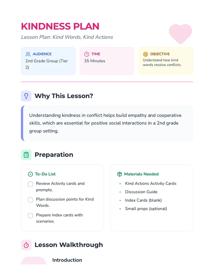 Kind Words Kind Actions • Lesson • Lenny.com