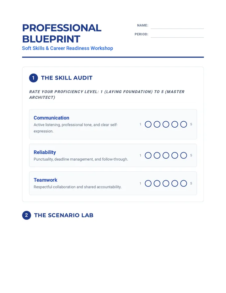 Professional Blueprint Worksheet • Material • Lenny.com